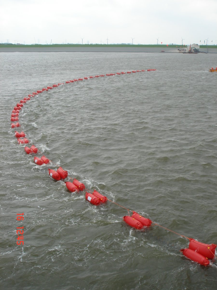 Inflatable cable, pipe, or hose floaters